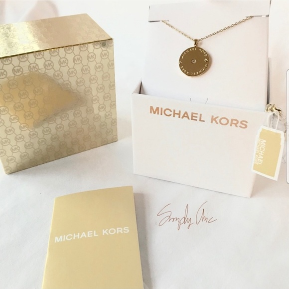 Michael Kors | Jewelry | Authentic Mk Gold Tone Disc Pendant | Poshmark